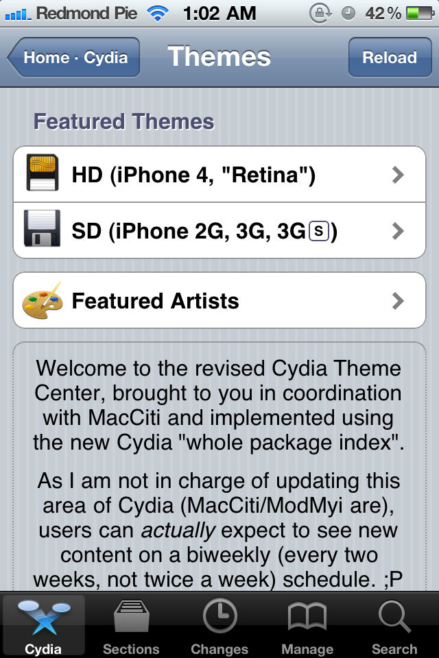 Saurik Adds New Features in Cydia Theme Center - The Tech Journal