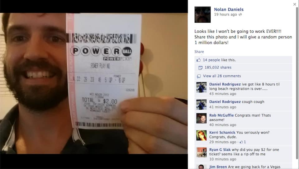 Facebook Users Fervently Share Fake Lottery Ticket Image In Hopes Of ...