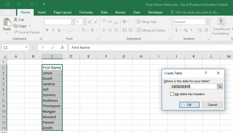 How To Create Drop Down List In Excel 2016 - The Tech Journal