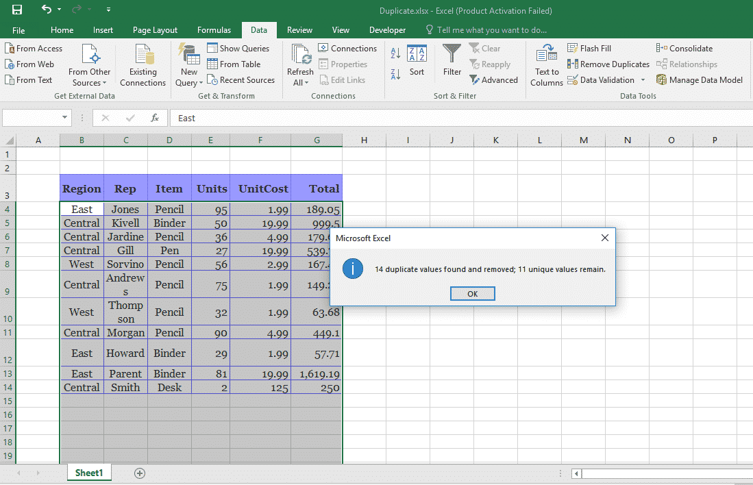 Excel Basics: How To Remove Duplicates In Excel - The Tech Journal